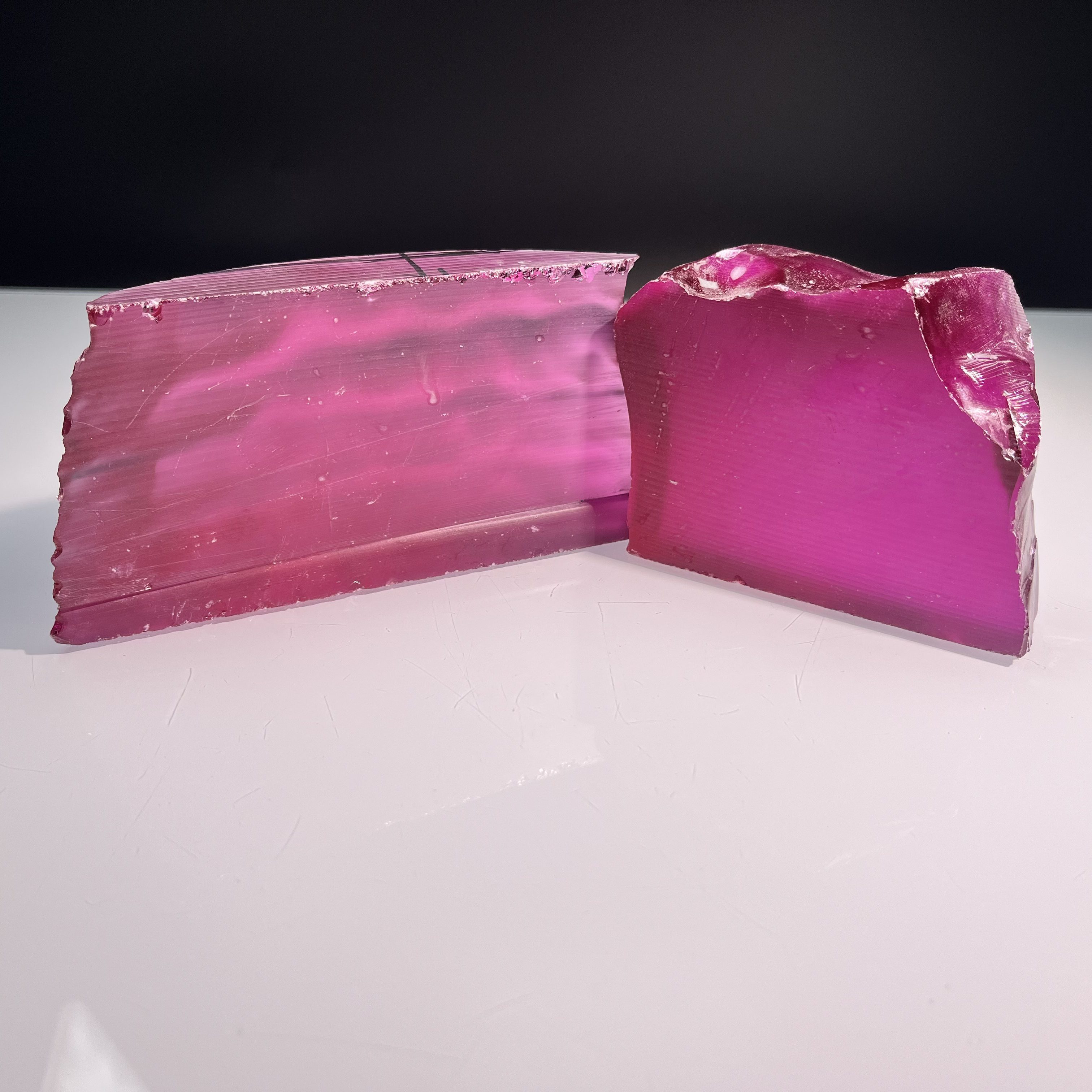 Hot pink Synthetic Colored Sapphire Crystal - XL Crystal